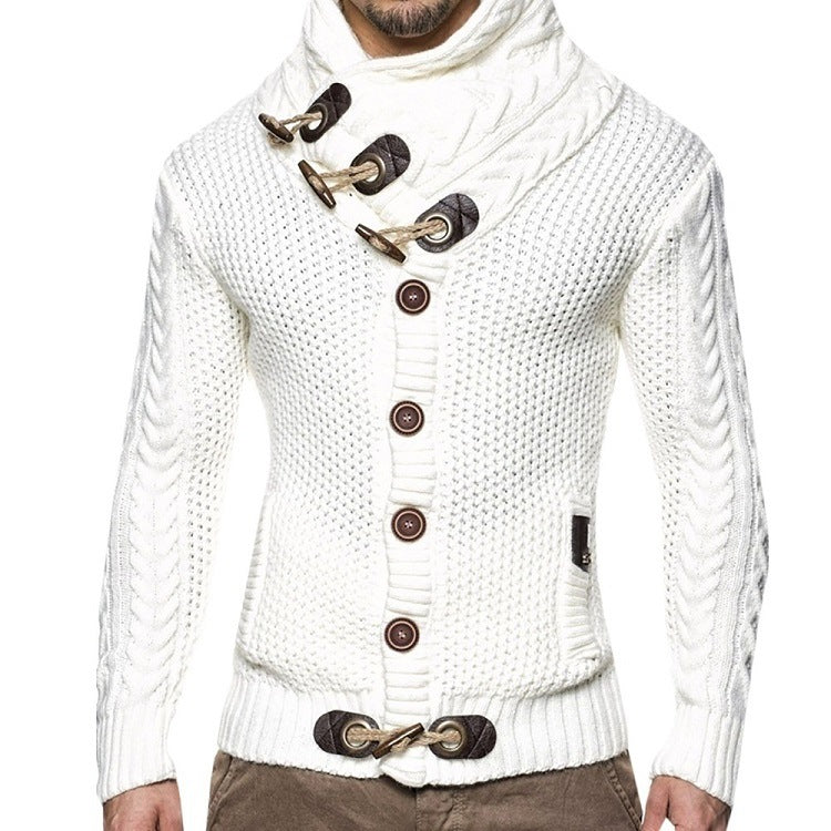 Herren Strickjacke mit asymmetrischem Kragen Heidi-Mode – Idealekleiden
