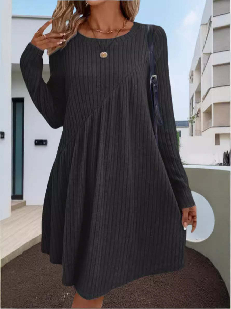 Damen lässiges Ripp-Kleid mit asymmetrischem Design Heidi-Mode ...