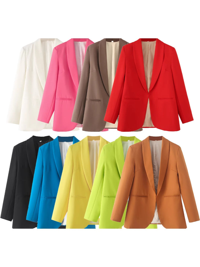 Damen eleganter Blazer mit modernem Schnitt und praktischen Taschen ...