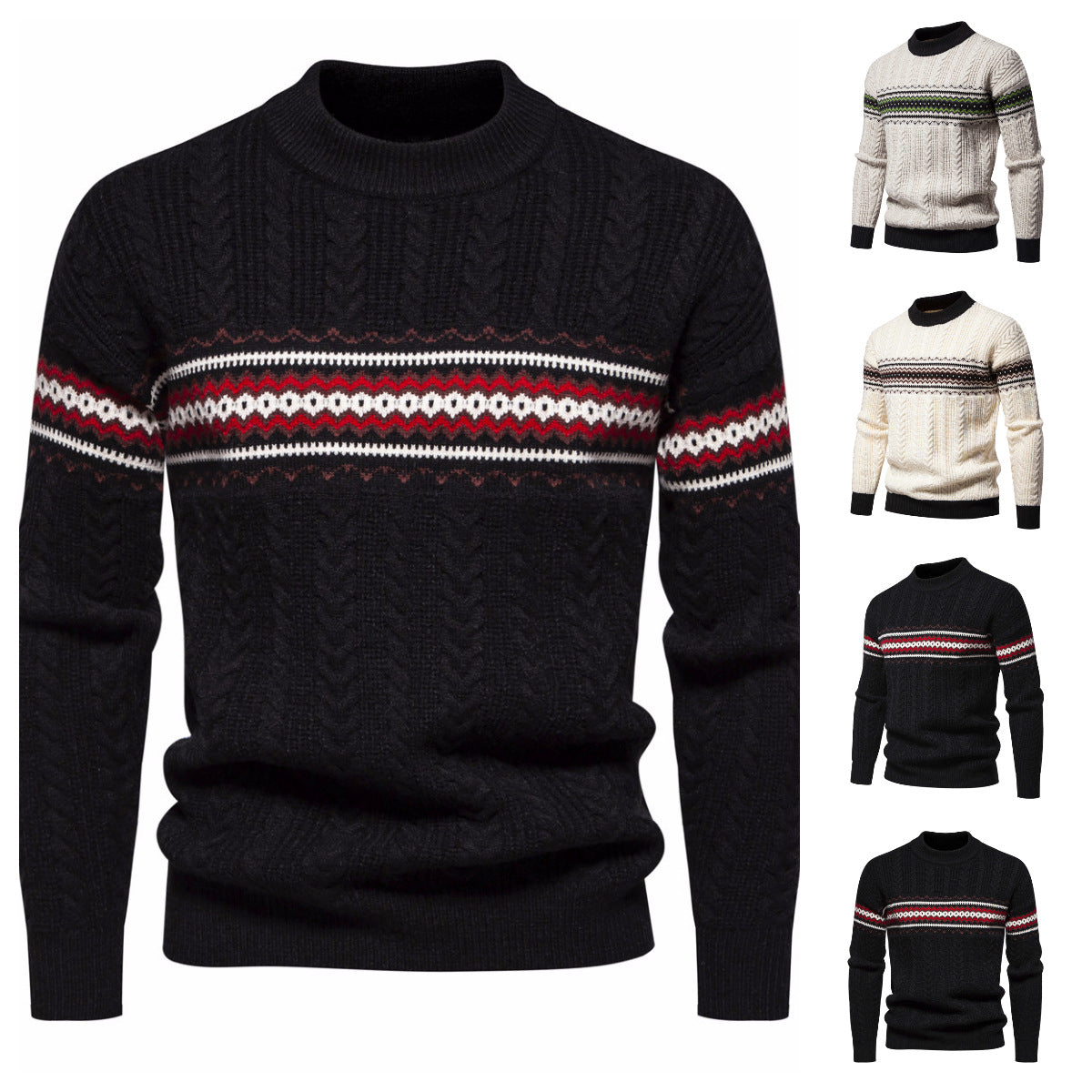 Herren Strickpullover mit innovativem Zopfmuster und stilvollen ...