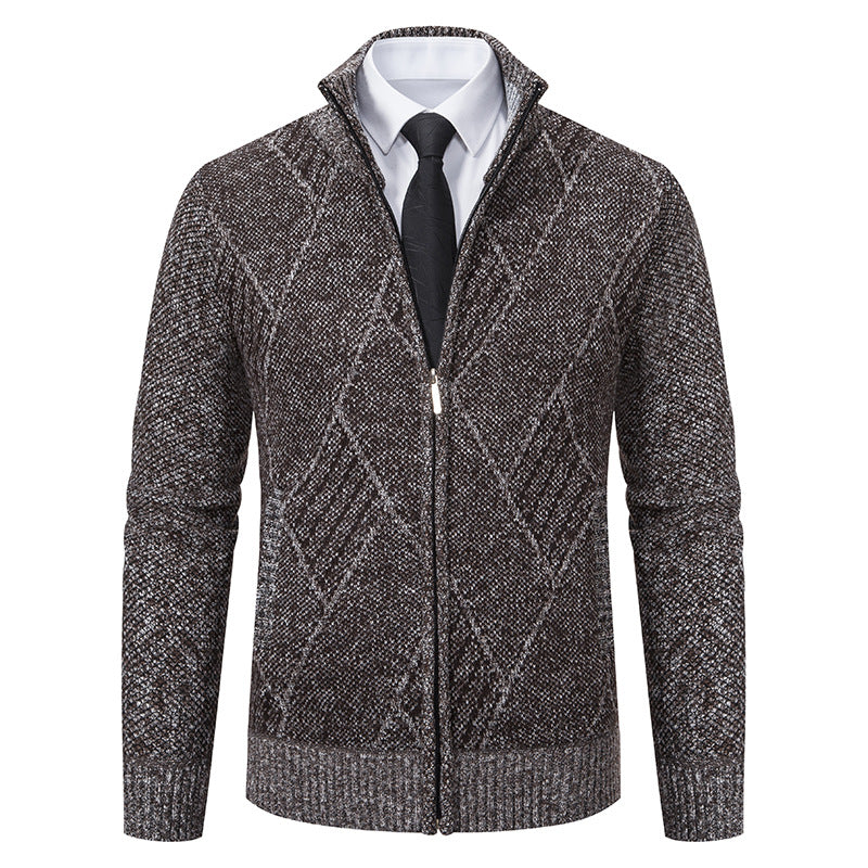 Herren Strickjacke mit modernem Muster und schmalem Schnitt Heidi-Mode ...