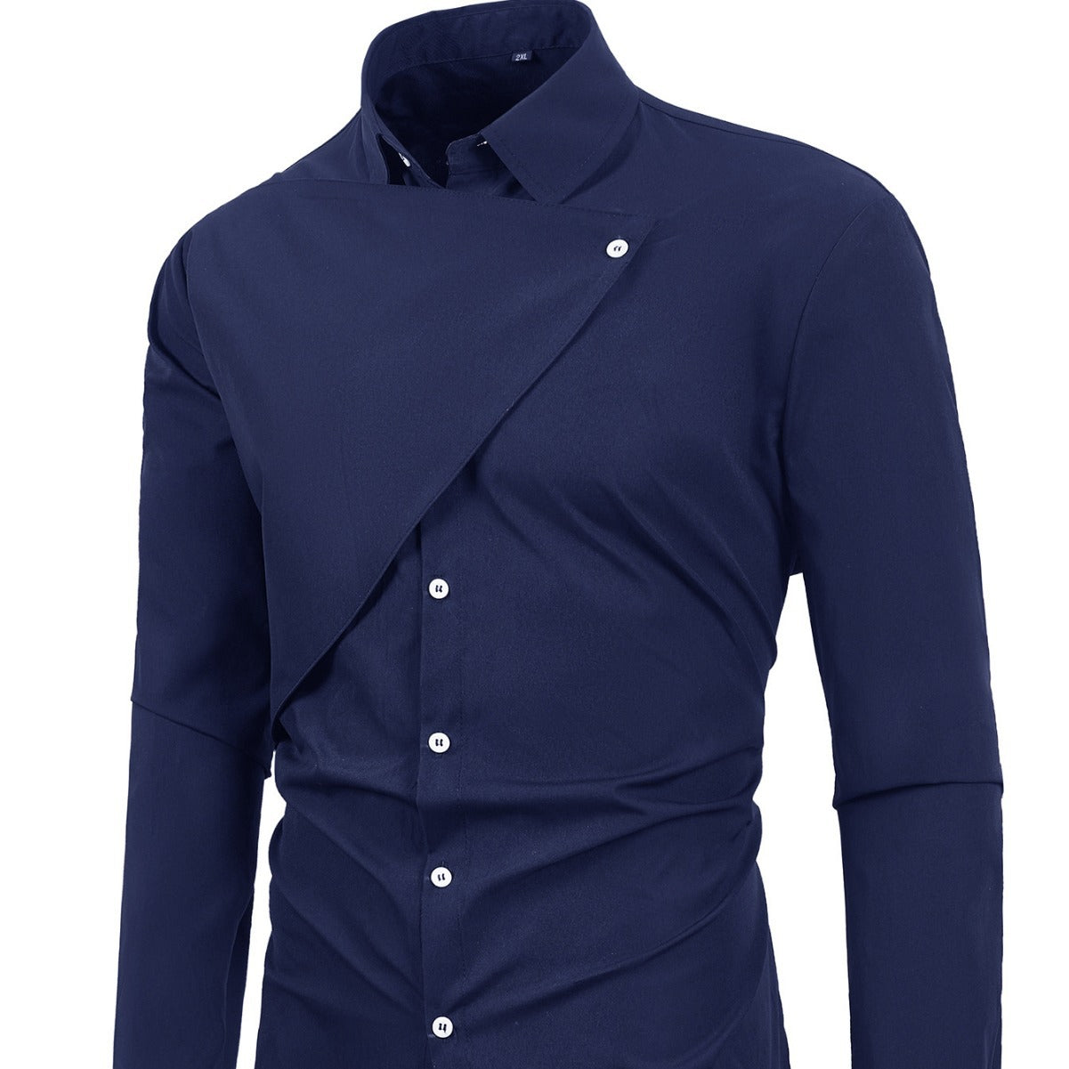 Herren Elegantes Kurzarmhemd mit asymmetrischem Design Heidi-Mode ...