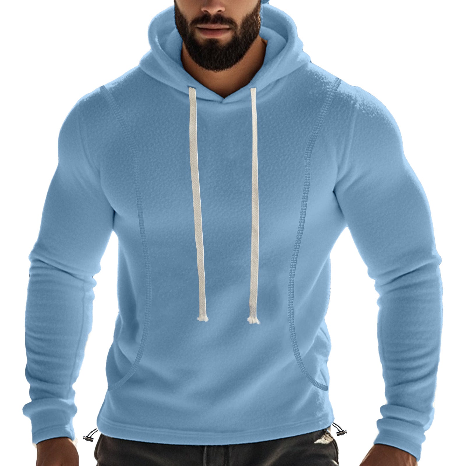 Herren Hochwertiger Fleece-Hoodie mit praktischer Kängurutasche und ...